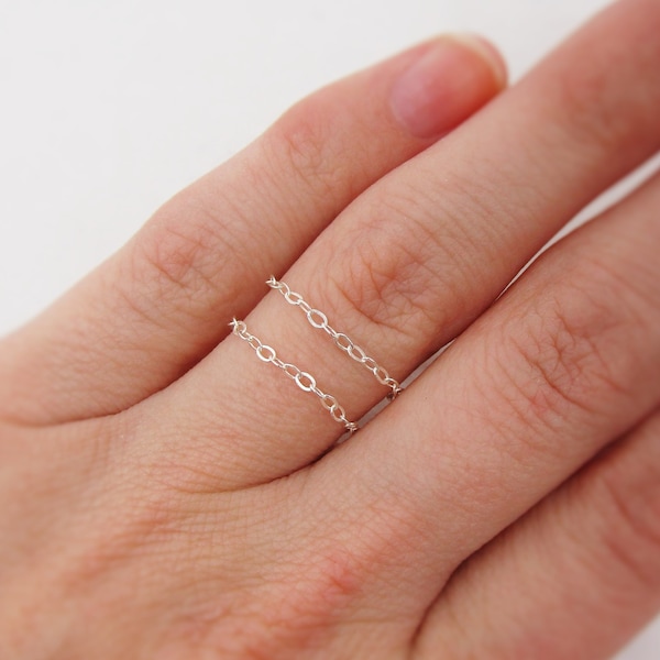 Silver Chain Ring - Etsy