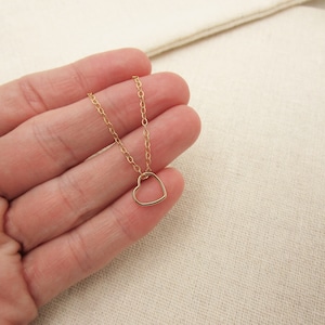 Gold Floating Heart Necklace, Real Gold Filled Valentines Day Gift - Etsy