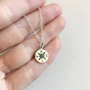 Tiny Compass Rose Necklace in Sterling Silver - Etsy