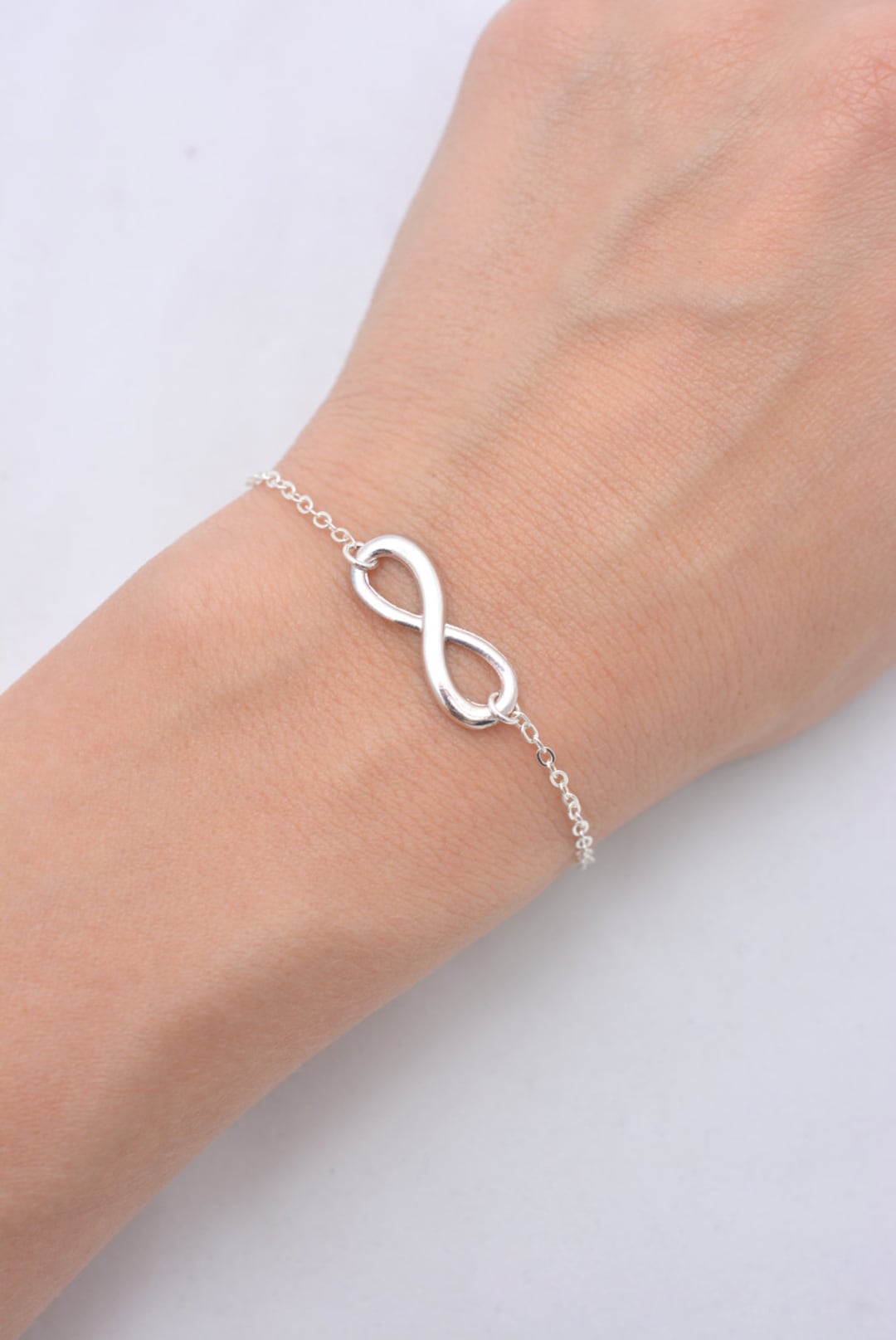 Silver Infinity Bracelet, Large Infinity Charm Best Friend Bracelet ...