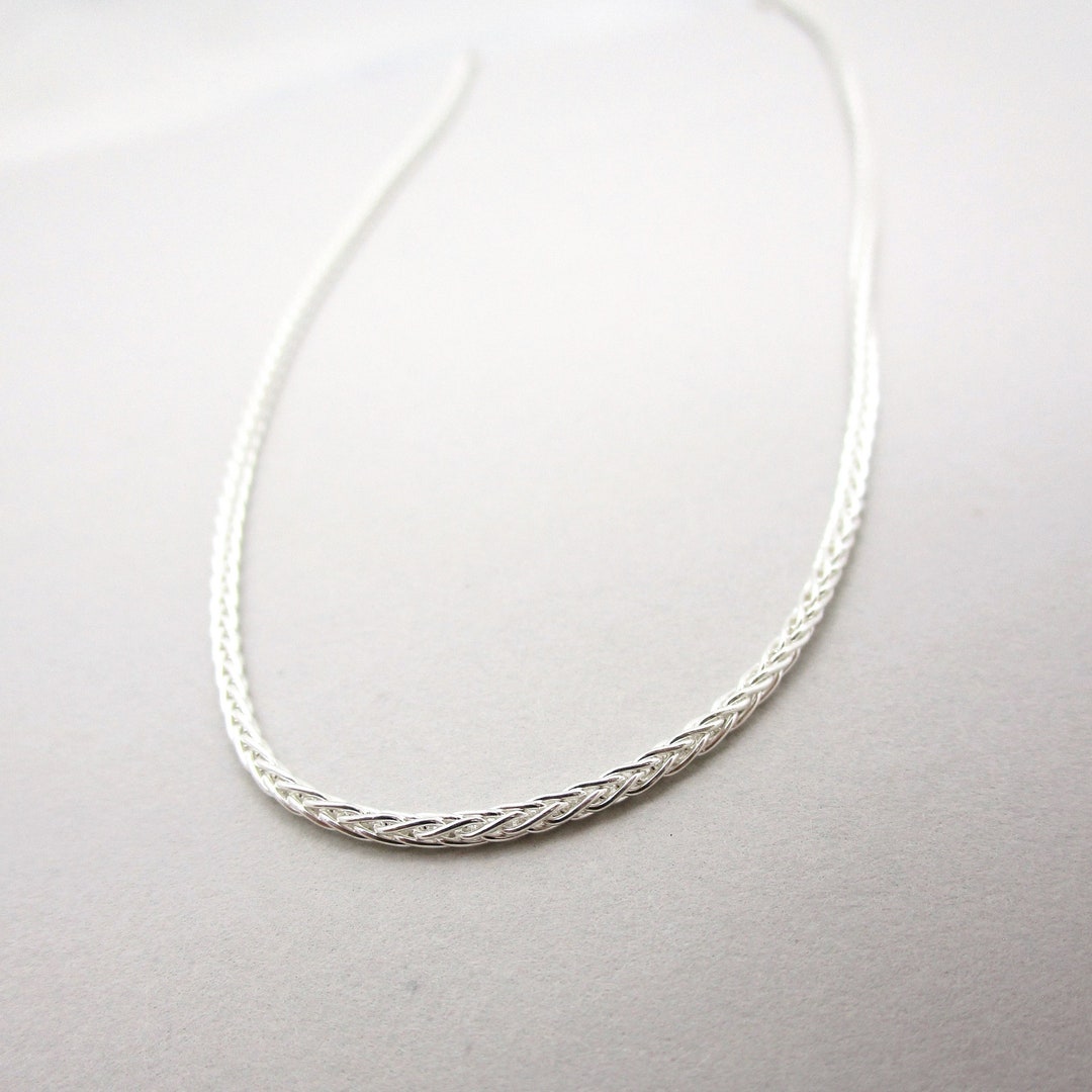 925 Sterling Silver Wheat Chain Necklace Thick Braided Rope - Etsy
