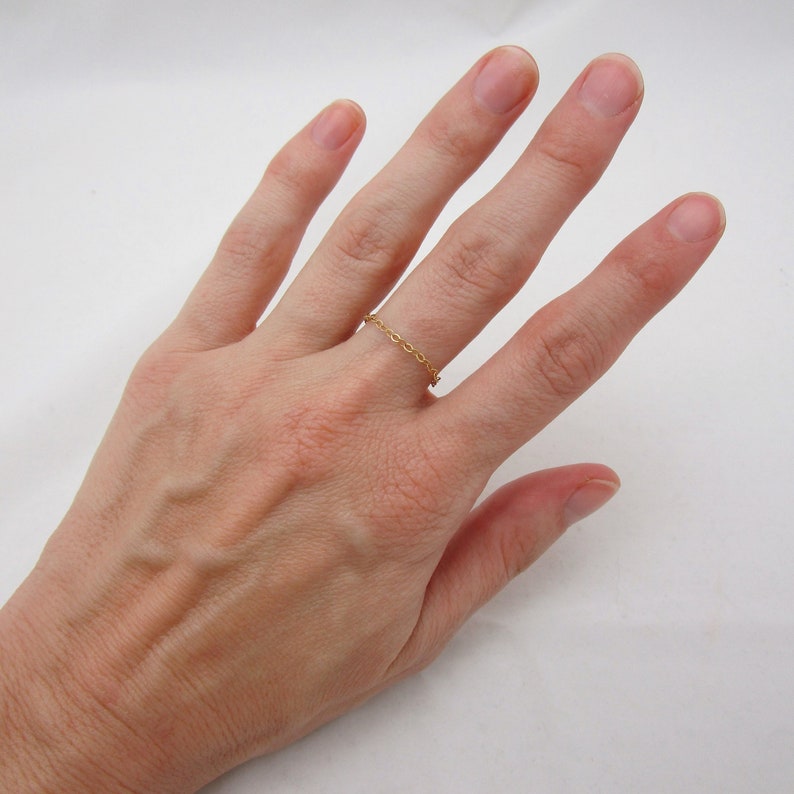 Gold Chain Ring 14K Gold Filled Chain Link Ring Dainty Gold | Etsy