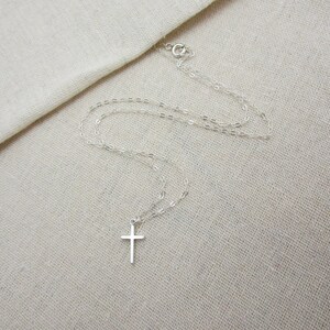 Solid Sterling Silver Child's Tiny Cross Necklace, First Communion or ...