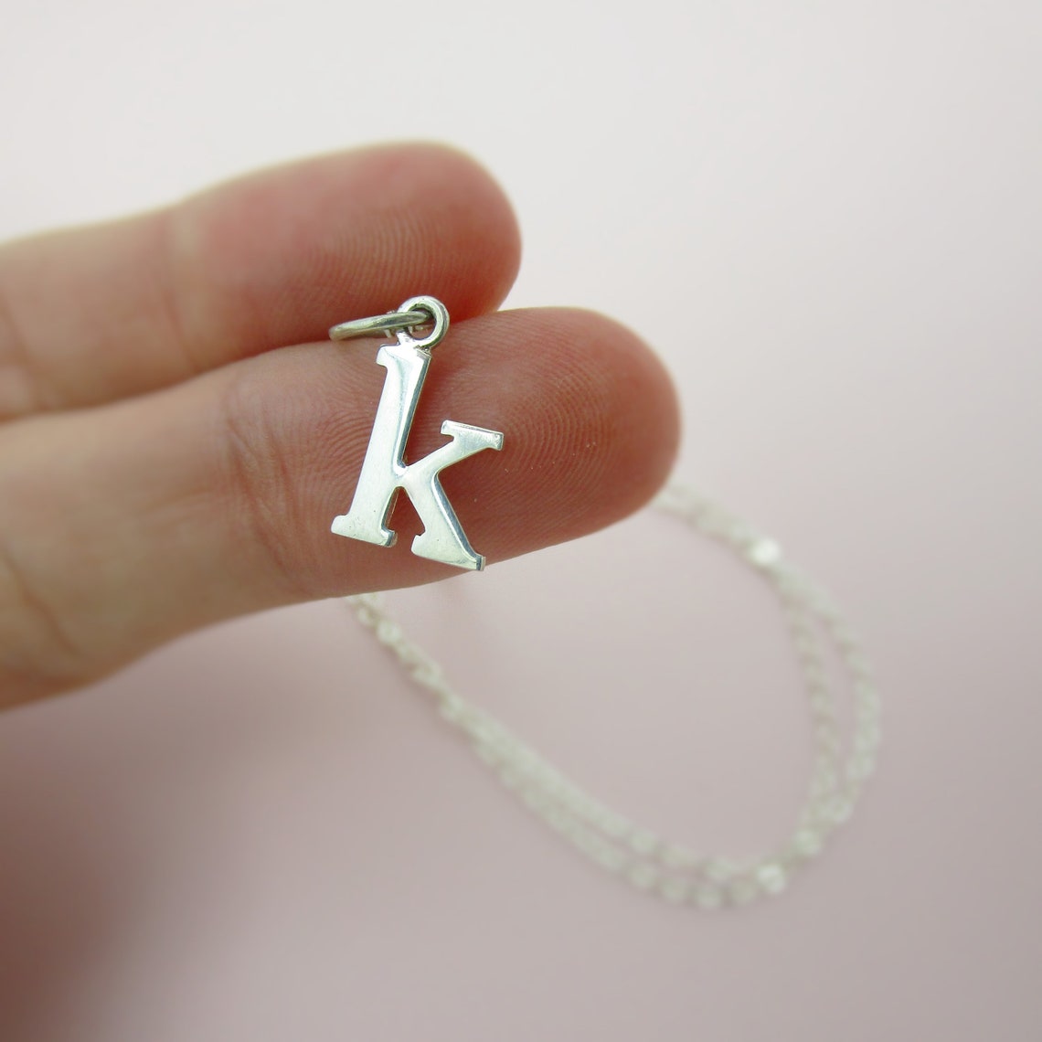 Sterling Silver Initial Necklace Personalized Letter - Etsy