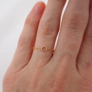 Gold Chain Ring, 14K Gold Filled Chain Link, Dainty Thin Stacking Rings ...