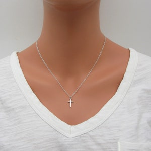Solid Sterling Silver Child's Tiny Cross Necklace, First Communion or ...