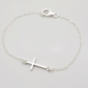 Sterling Silver Child's Cross Bracelet: Dainty First Communion Gift - Etsy