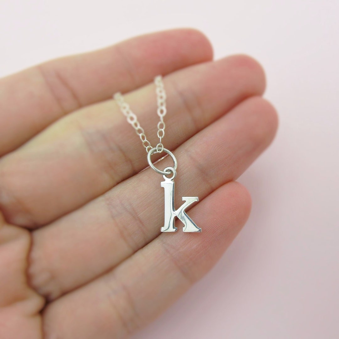 Sterling Silver Initial Necklace, Personalized Letter Necklace ...