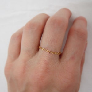 Set of 2 Chain Rings, Mixed Metal Gold and Sterling Silver Stacking ...