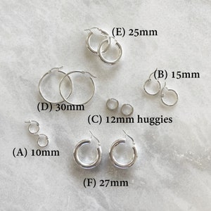 925 Sterling Silver Hoops Collection - Chunky, Thick, Thin Small Hoop ...