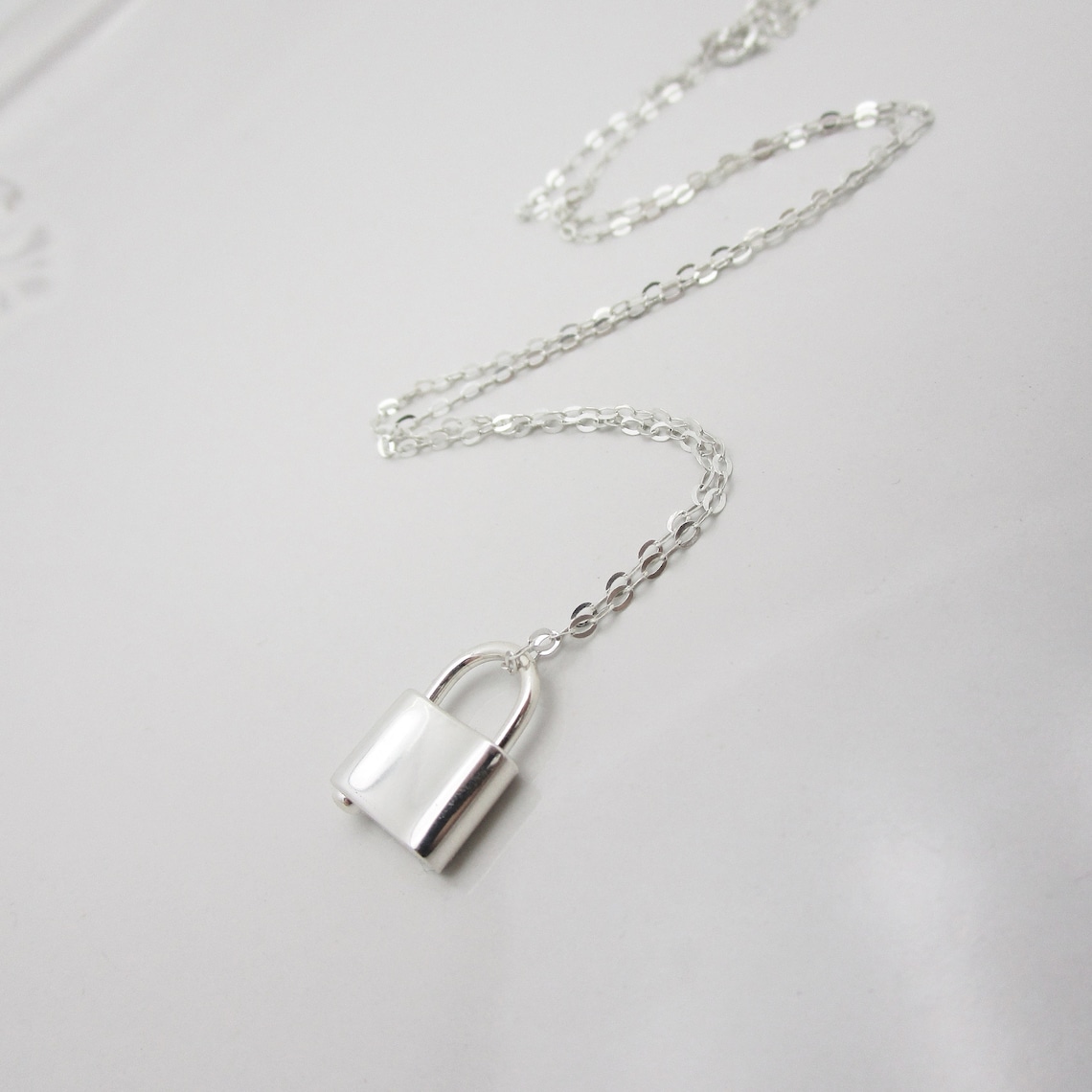 Sterling Silver Lock Necklace Tiny Padlock Necklace - Etsy