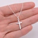 Sterling Silver Cross Necklace Small Dangle Cross 925 - Etsy