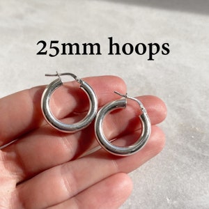 925 Sterling Silver Hoops Collection - Chunky, Thick, Thin Small Hoop ...