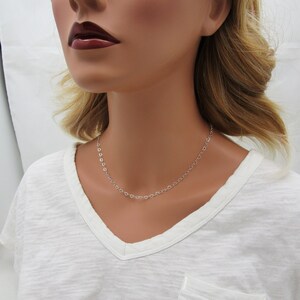 Sterling Silver Heart Chain Necklace, Valentines Day Gift for Her - Etsy