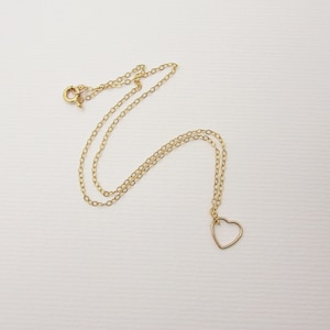 Gold Floating Heart Necklace, Real Gold Filled Valentines Day Gift - Etsy