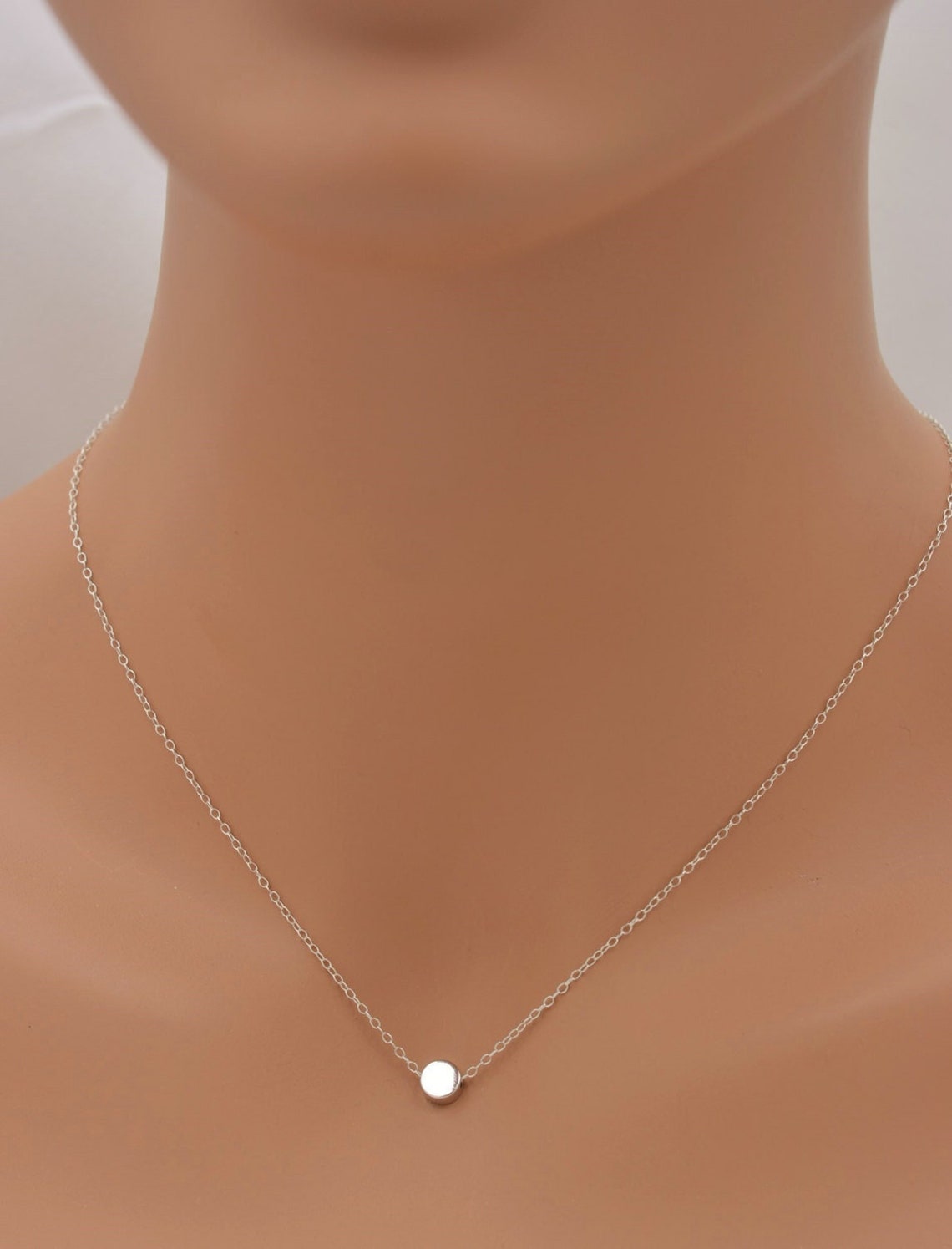 Sterling Silver Dot Necklace Floating Tiny Dot Necklace | Etsy