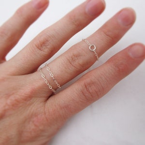 Set of 2 Sterling Silver Chain Rings, Dainty Thin Ring, Stackable ...