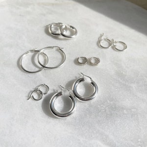925 Sterling Silver Hoops Collection - Chunky, Thick, Thin Small Hoop ...