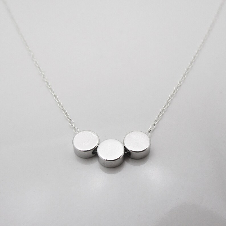 Sterling Silver Dot Necklace Floating Tiny Dot Necklace | Etsy