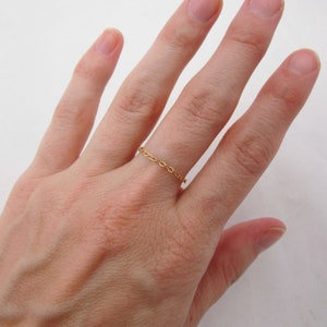 Gold Chain Ring, 14K Gold Filled Chain Link, Dainty Thin Stacking Rings ...