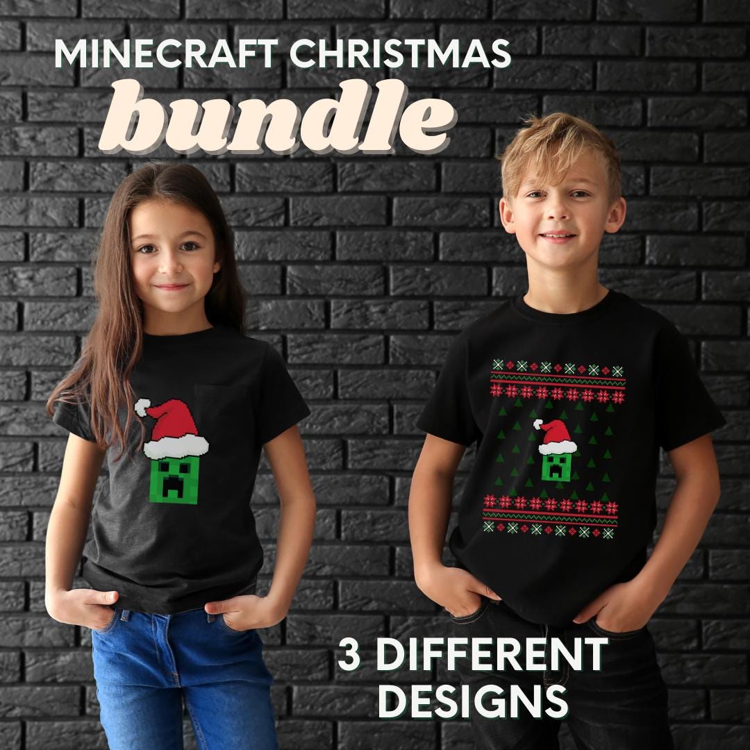 Minecraft Christmas Bundle SVG PNG for Sublimation and Transfer ...