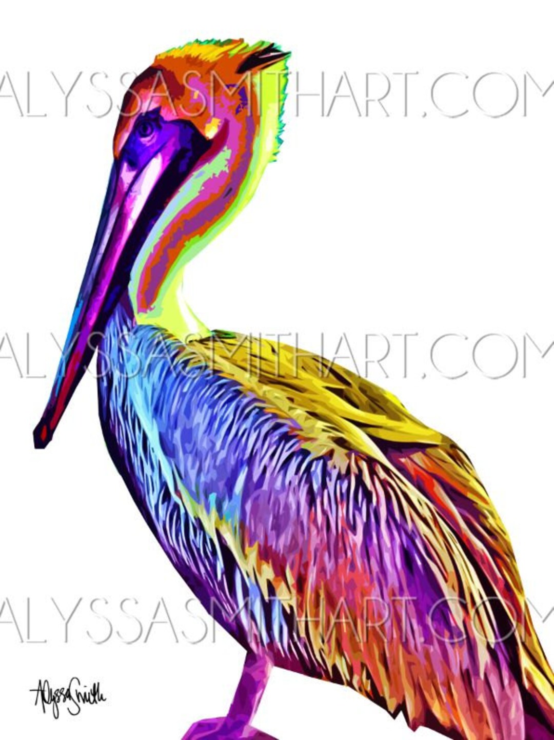 Multi-color Pelican Print - Etsy