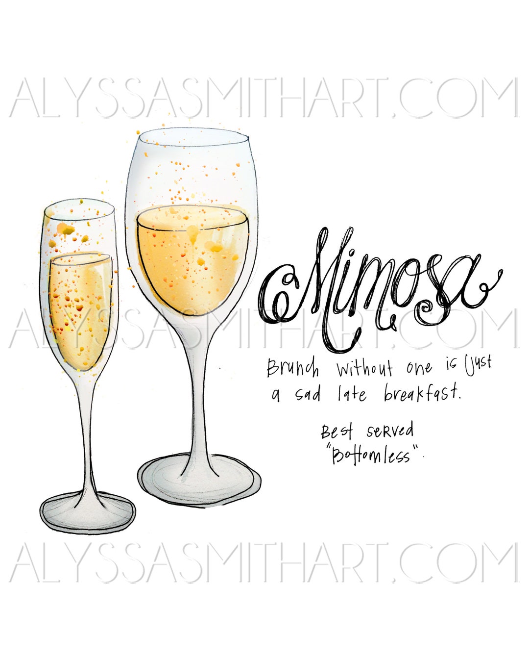 Mimosa Drink Print - Etsy