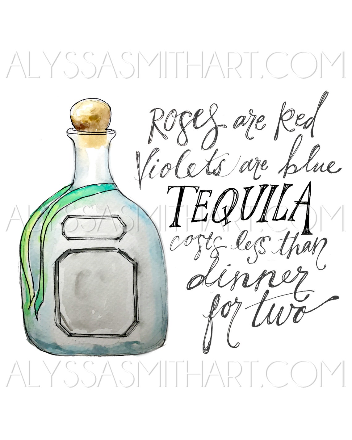 Tequila Poem Drink Print - Etsy