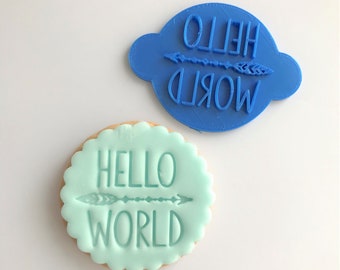 Hello World Stamp - Etsy