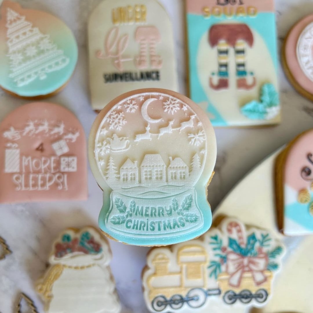 Christmas Snow Globe Embosser and Matching Cookie Cutter Set. Xmas ...