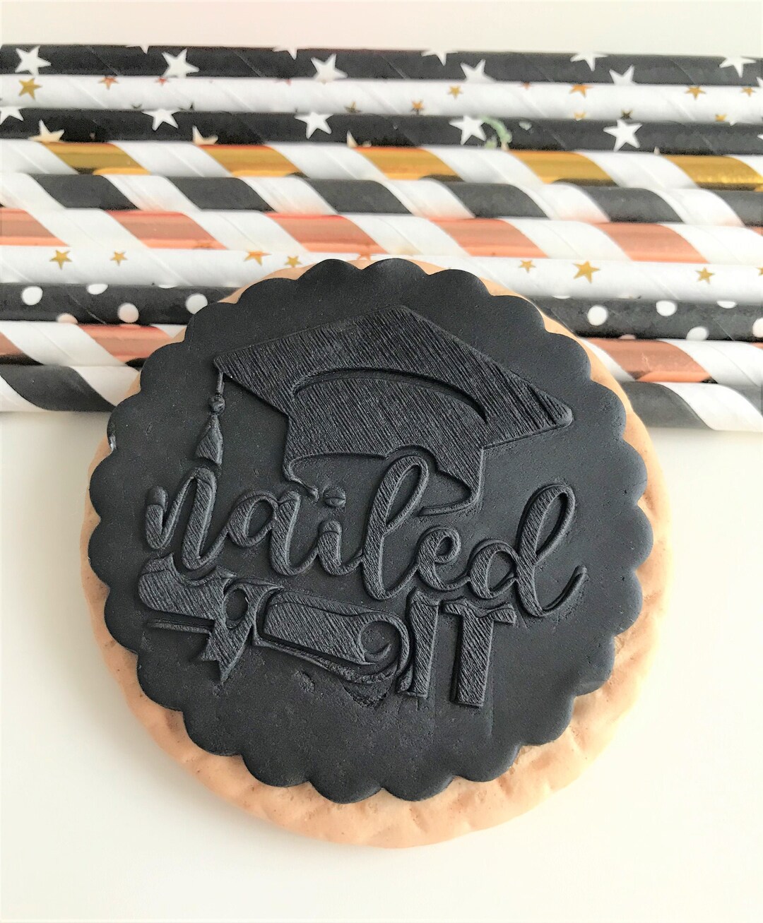 Nailed it Graduate Embosser Stamp. Icing Fondant Cookie Drbosser ...