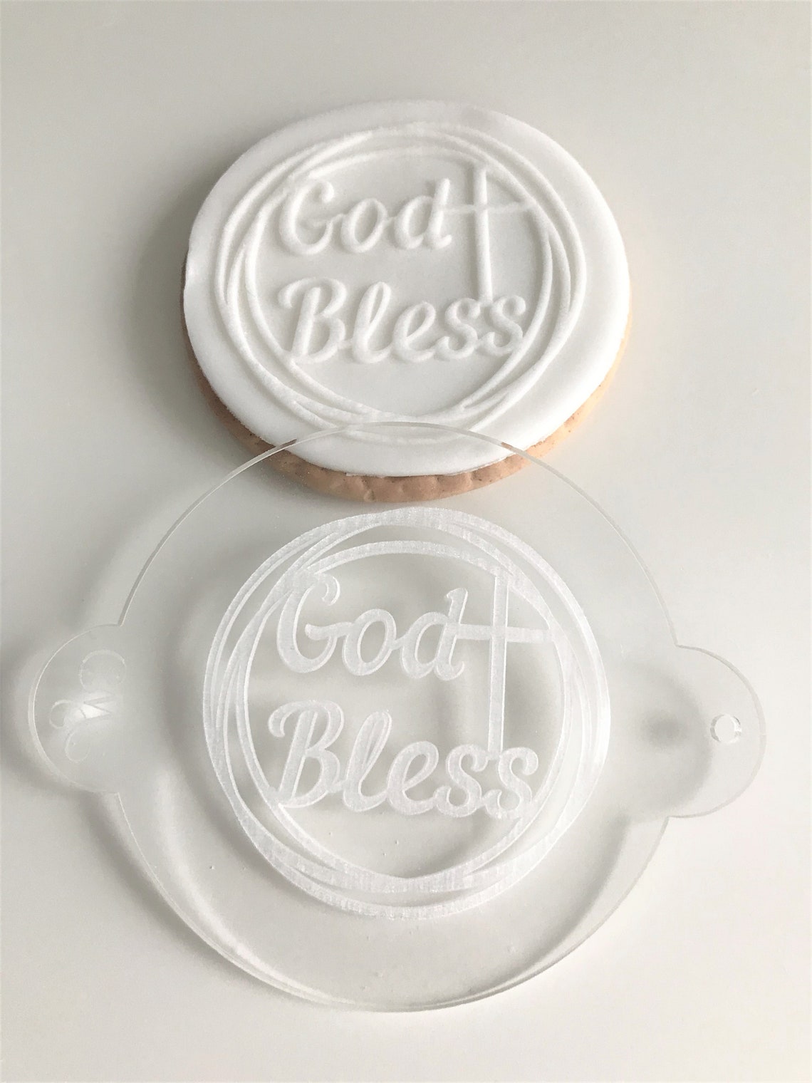 God Bless Embosser Stamp. Style 2. Acrylic Icing Fondant | Etsy