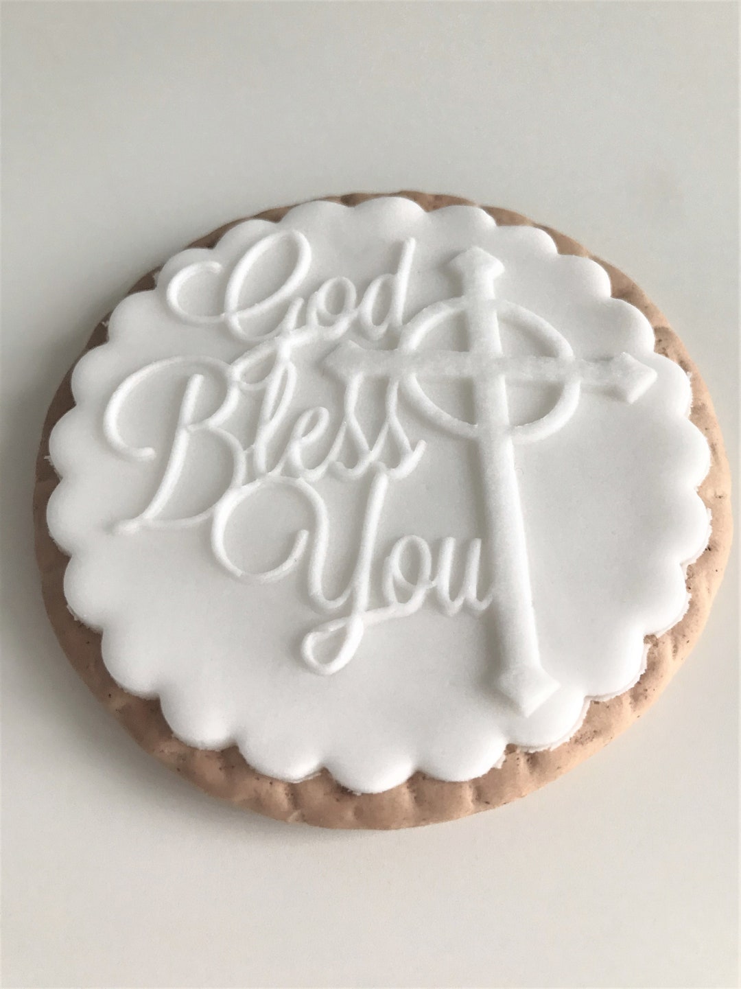 God Bless You Cookie Embosser Stamp. Religious Bakes Acrylic Icing ...
