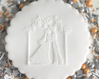 Bride and Groom Embracing Couple Embosser Stamp. Wedding | Etsy UK