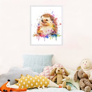 Funny Hedgehog Watercolor PRINTABLE ART Hedgehog Print Instant Download ...