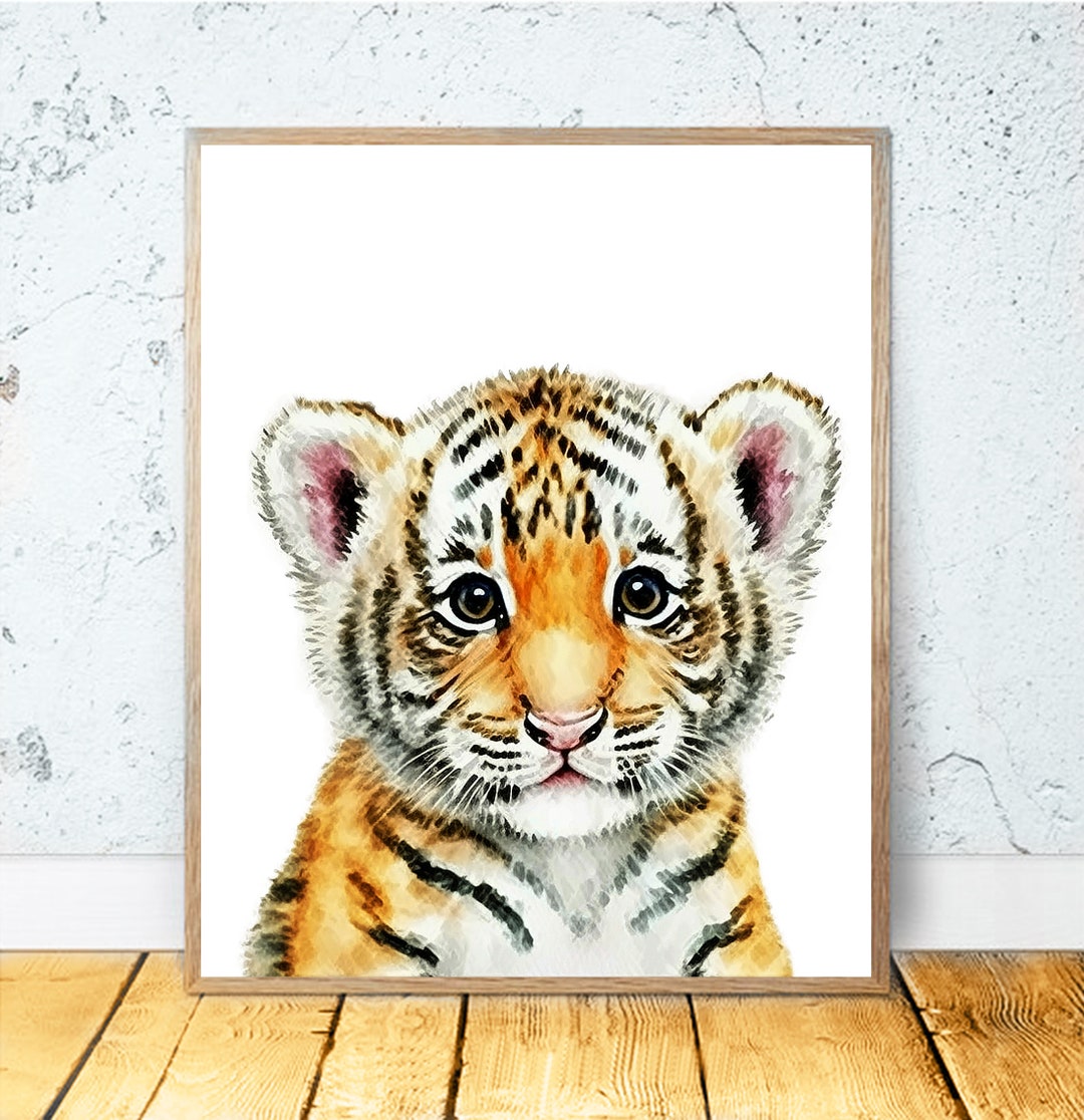 Baby Tiger Watercolor PRINTABLE ART, Tiger Print Download Tiger Poster ...