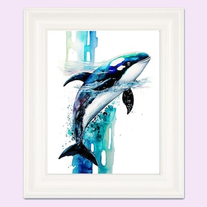 Watercolor Orca PRINTABLE ART Nautical Decor Killer Whale Print Ocean ...