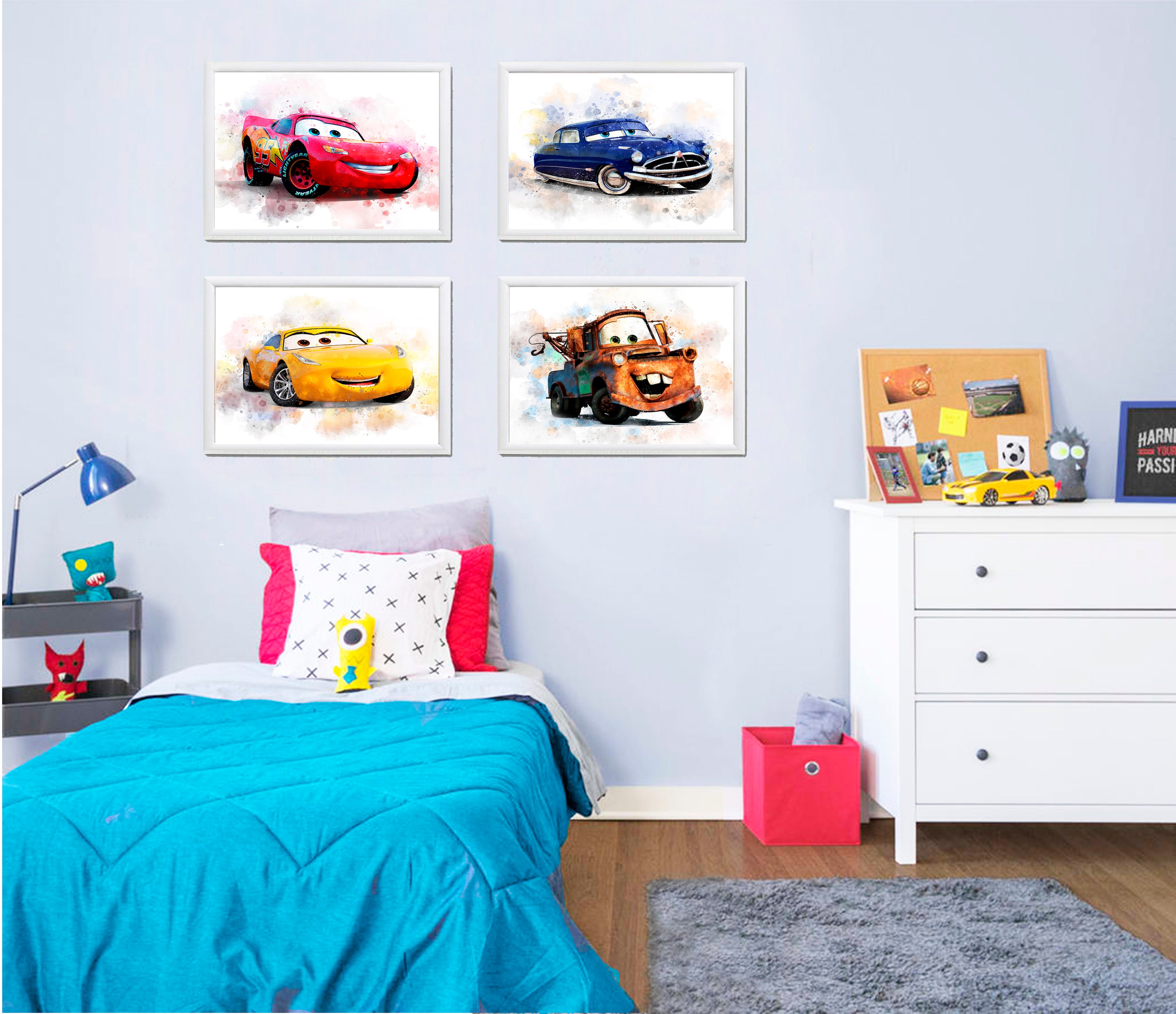 Set 4 Disney Cars PRINTABLE ART Disney Cars Poster Birthday - Etsy ...