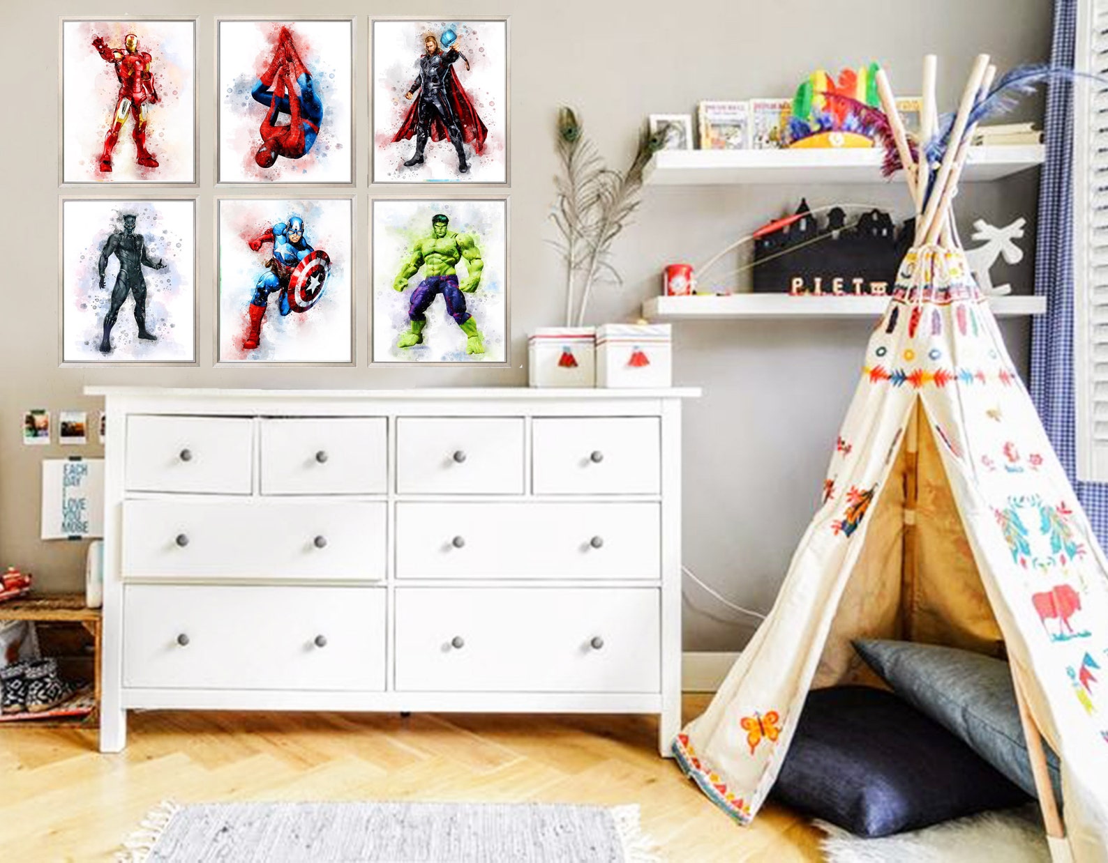 Set 6 Heroes DOWNLOAD Heroes Printable Art Superhero Print Hero Poster ...