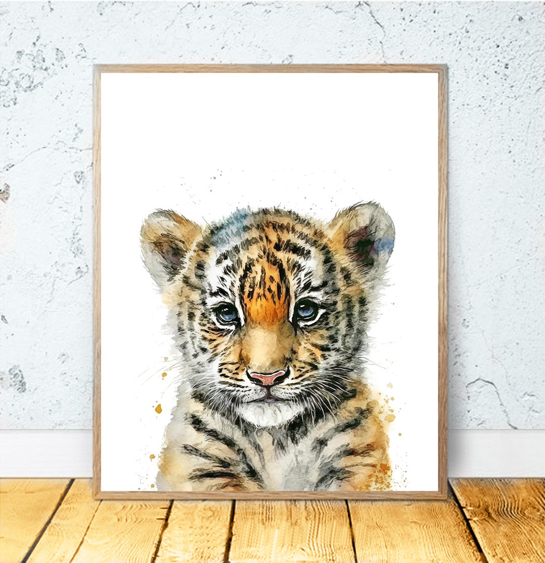Baby Tiger Watercolor PRINTABLE ART, Tiger Print Download Tiger Poster ...