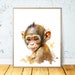 Baby Monkey PRINTABLE ART Watercolor Monkey Print Download - Etsy