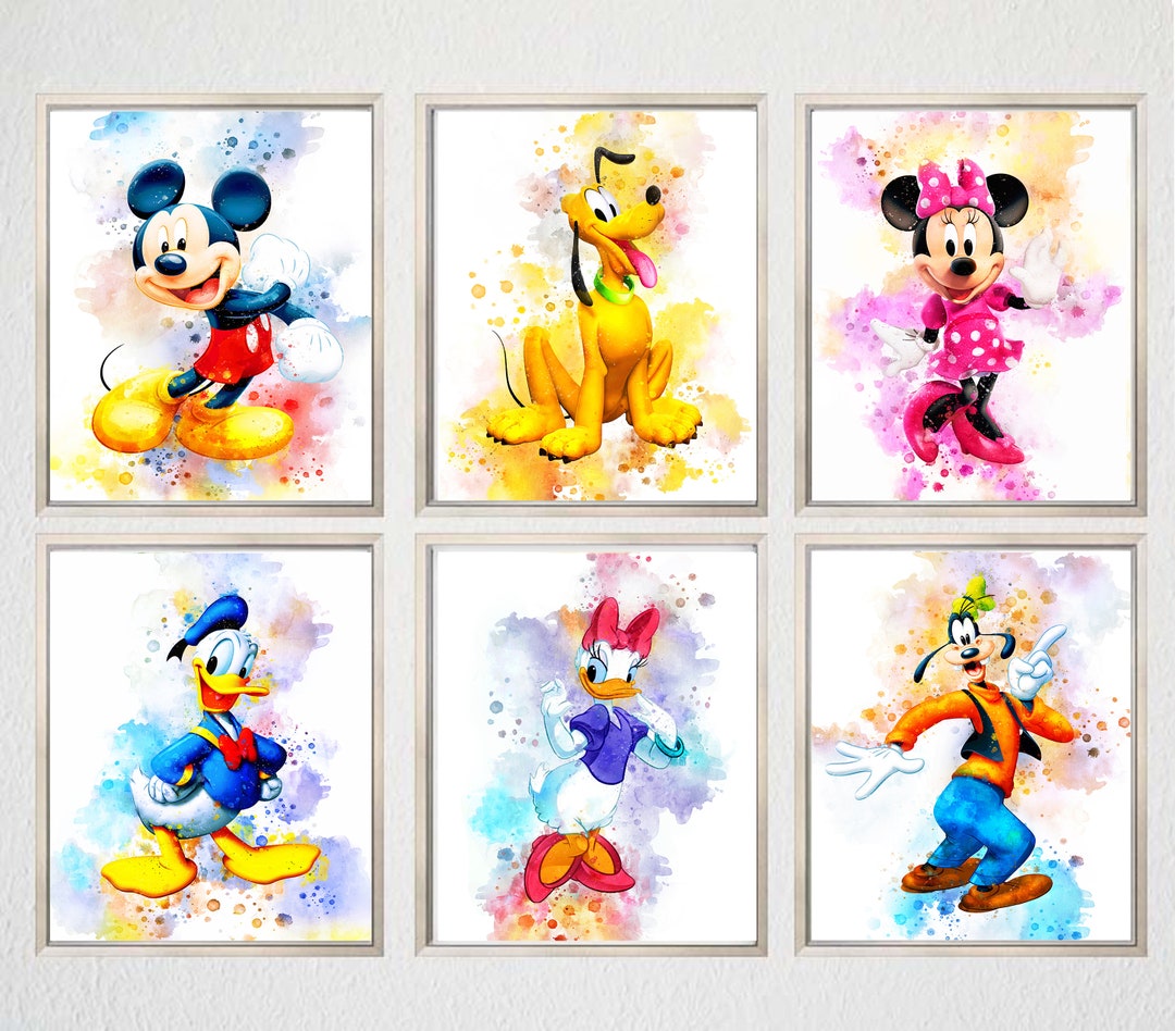 Set 6 DISNEY PRINTABLE ART, Disney Print, Disney Poster Disney Wall ...