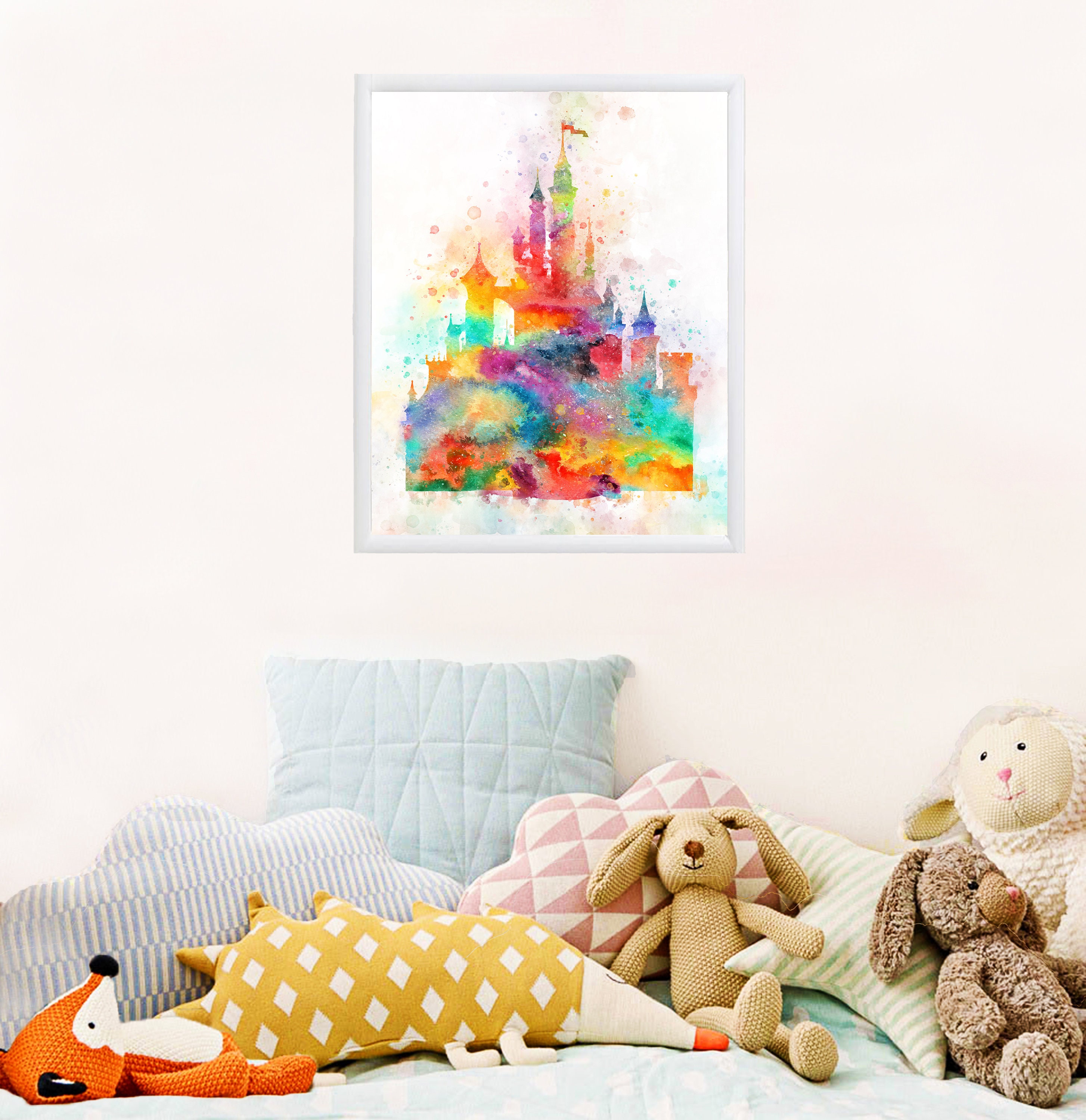 Watercolor Castle PRINTABLE ART Castle Print Castle Poster - Etsy
