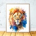Set of 6 Safari Animals Watercolor PRINTABLE ART Giraffe Print Animal ...