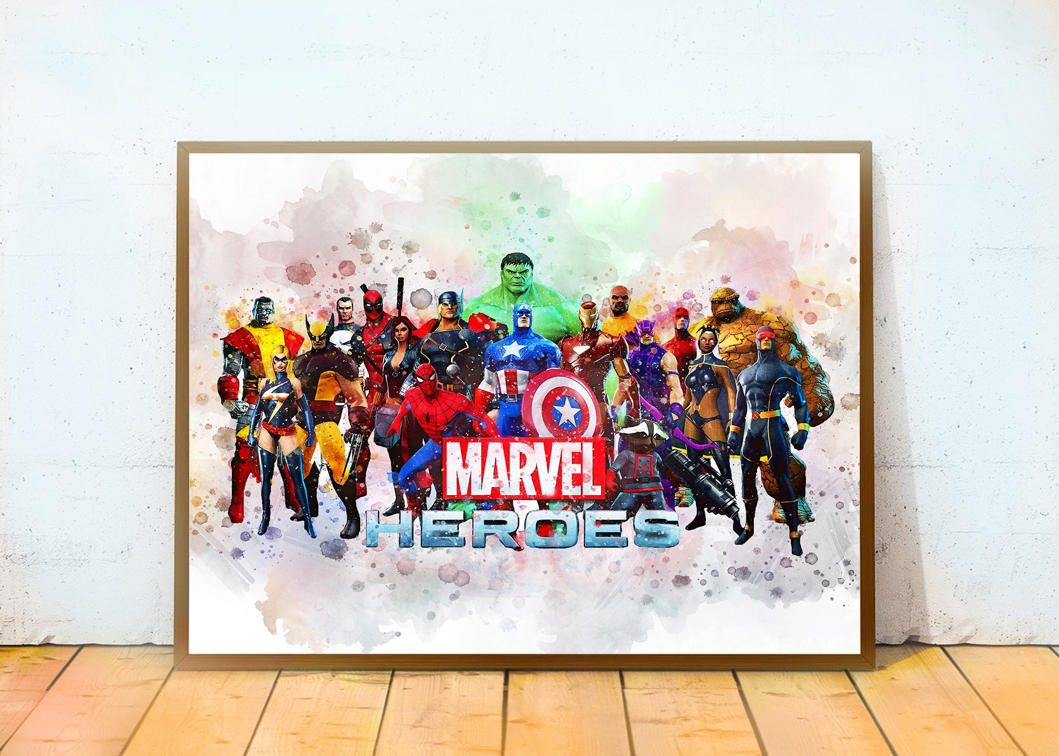 Marvel Heroes Print PRINTABLE ART Marvel Poster Superheroes | Etsy
