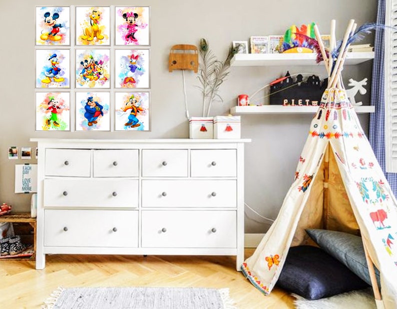 Set 9 DISNEY Prints Disney PRINTABLE ART Disney Poster | Etsy UK