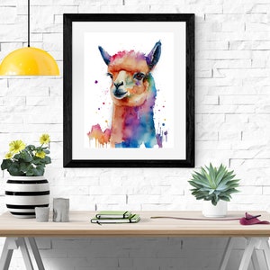 Llama Watercolor PRINTABLE ART Alpaca Lama Print Instant Download ...
