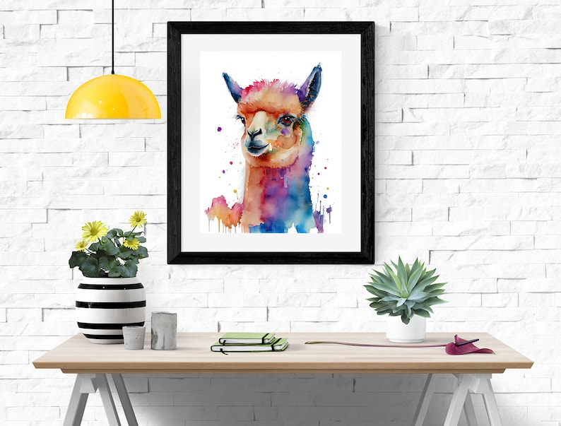 Llama Watercolor PRINTABLE ART Alpaca Lama Print Instant - Etsy