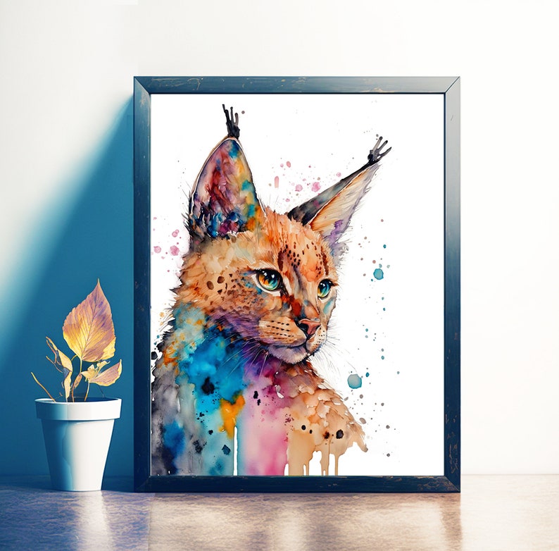 Lynx Watercolor PRINTABLE ART Lynx Print Instant Download Lynx Poster ...