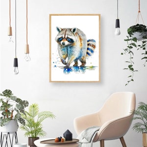 Raccoon Watercolor PRINTABLE ART Raccoon Print Instant Download Raccoon ...
